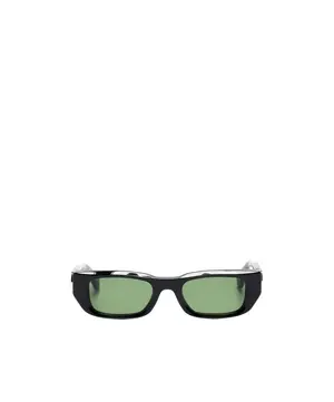 Off-White Rectangular Frame Sunglasses - Green