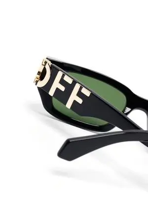 Off-White Rectangular Frame Sunglasses - Green