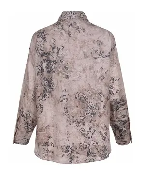 ALYSI Floral Print Long Sleeve Shirt