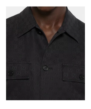 Gucci Gg Cotton Canvas Jacket - Black