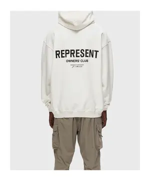 REPRESENT Owners' Club Oversized Hoodie With Printed Logos - White