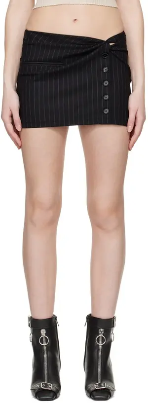 COURREGES Twist-detail Pinstripe Mini Skirt