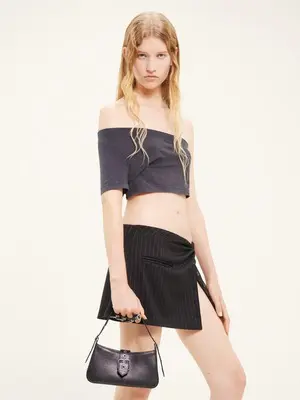 COURREGES Twist-detail Pinstripe Mini Skirt