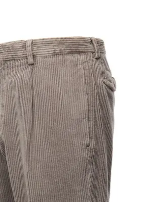 SANTANIELLO Corduroy Pleated Pants - Gray