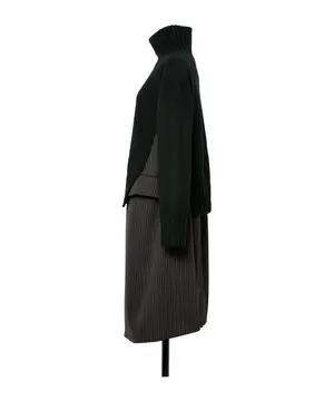 Sacai Long Sleeve Dress With Front Zip Closure