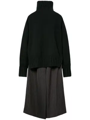 Sacai Long Sleeve Dress With Front Zip Closure