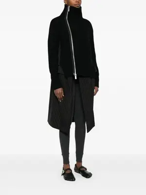 Sacai Long Sleeve Dress With Front Zip Closure