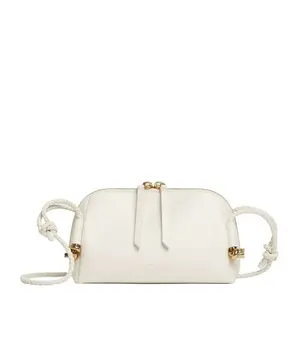 Bottega Veneta Concert Pouch With Woven Drawstring - Chalk