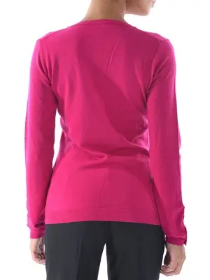 Emporio Armani V-neck Sweater With Logo Detail - Red