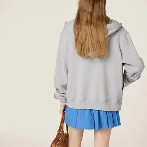 Miu Miu Zip-up Hoodie With Drawstring And Logo