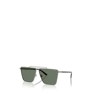 Versace Tubular Greca Rectangle Frame Sunglasses