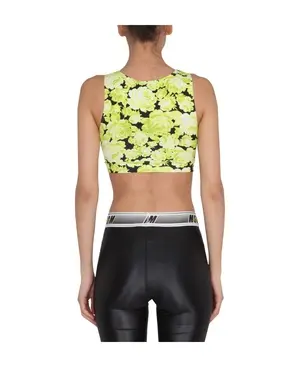 MSGM Floral Print Cropped Tank Top