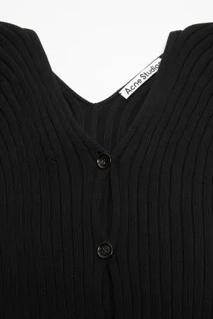 Acne Studios Cotton Cardigan With V-neck And Ribbed Knit