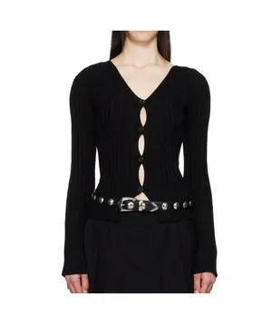 Acne Studios Cotton Cardigan With V-neck And Ribbed Knit