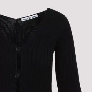 Acne Studios Cotton Cardigan With V-neck And Ribbed Knit