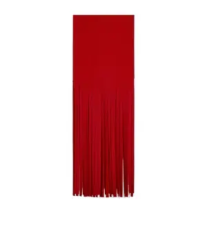 Sportmax Avocado Fringed Scarf - Red