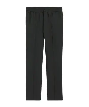 AMI Paris Elasticated Waist Straight-leg Trousers - Anthracite