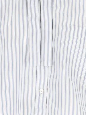 Prada Striped Cropped Shirt With Scarf Collar