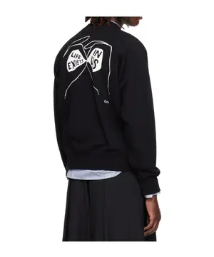 Sacai Embroidered Terry Cloth Pullover Sweatshirt