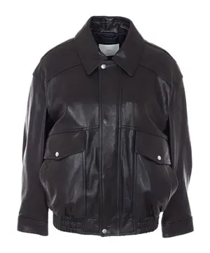DUNST Zip-front Vegan Leather Jacket - Black