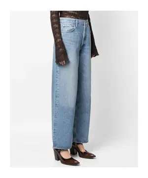 AGOLDE High Waisted Straight Leg Jeans - Blue