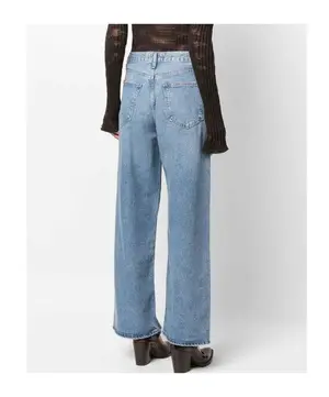 AGOLDE High Waisted Straight Leg Jeans - Blue