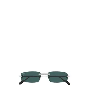 Cartier Rectangular Rimless Sunglasses - Green