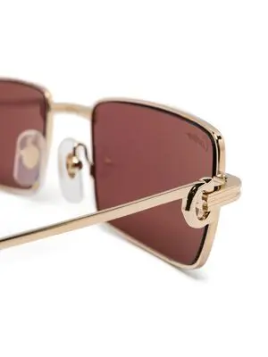 Cartier Rectangular Frame Sunglasses - Golden