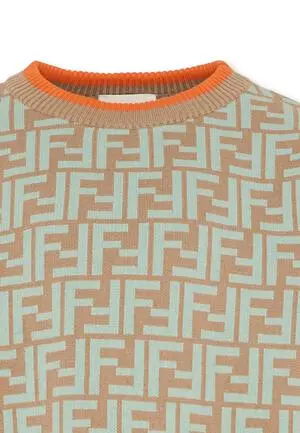 Fendi Ff Logo Crew Neck Long Sleeve Sweater