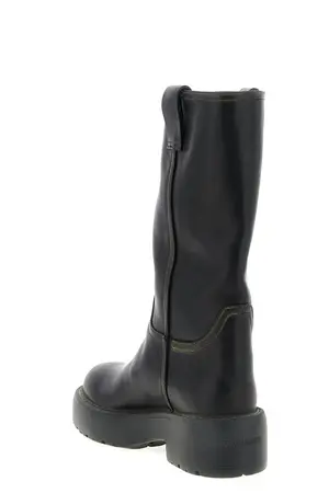 Miu Miu Round Toe Slip-on Boots