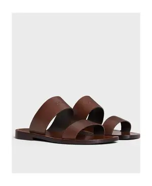 Celine Lerins Calfskin Vegetal Tanning Slippers - Red
