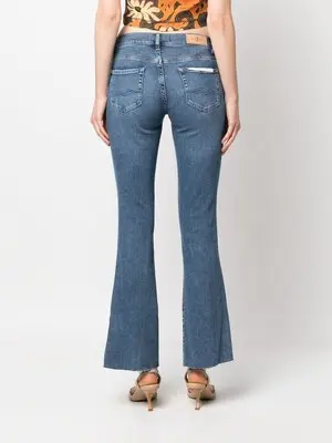 7 For All Mankind Bootcut Jeans With Quilted Trim