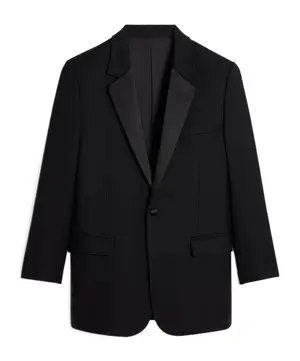 Celine Wool Gabardine Tuxedo Jacket - Black