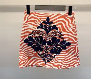 Sportmax Zebra Print Embroidered Skirt