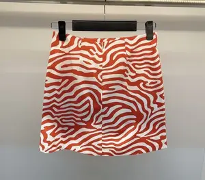 Sportmax Zebra Print Embroidered Skirt