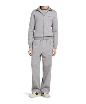 Gucci Logo Embroidered Zip-up Track Jacket - Grey
