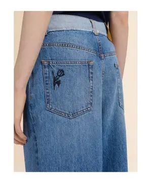 Marni Embroidered Denim Jeans - Blue