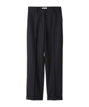 Miu Miu Straight Leg Pinstripe Trousers - Black