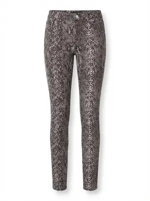 Sportmax Snake Print Slim-fit Trousers - Black