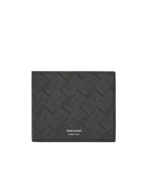 FERRAGAMO Monogram Wallet - Black/gray
