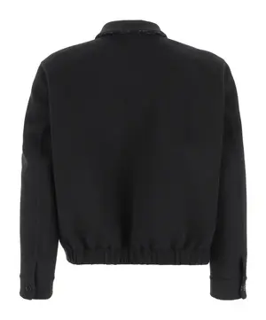 Gucci Collared Zip-up Jacket - Black