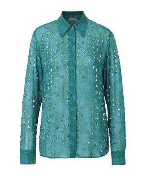 Dries Van Noten Floral-printed Embellished Shirt