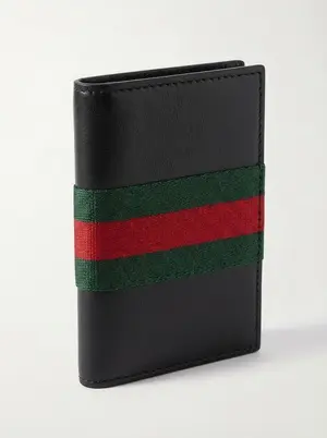 Gucci Web Trademark Card Case - Black