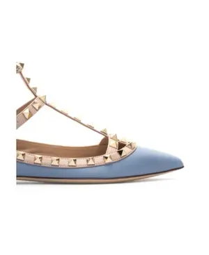 Valentino Garavani Rockstud Ballerina Flats With Ankle Straps