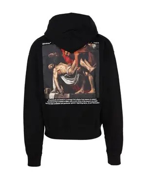 Off-White Caravaggio Print Hooded Sweatshirt - Black