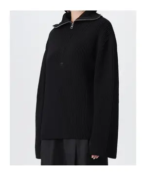 COURREGES Courrèges Half-zip Ribbed Knit Jumper
