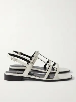 Gucci Horsebit Flat Leather Sandals - White
