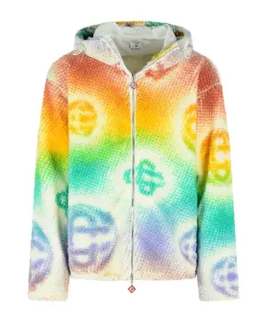 Casablanca Monogram Zip-up Hooded Jacket - Multicolor