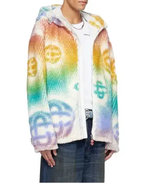 Casablanca Monogram Zip-up Hooded Jacket - Multicolor