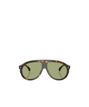 Moncler Aviator Sunglasses With Logo Detail - Brown/havana